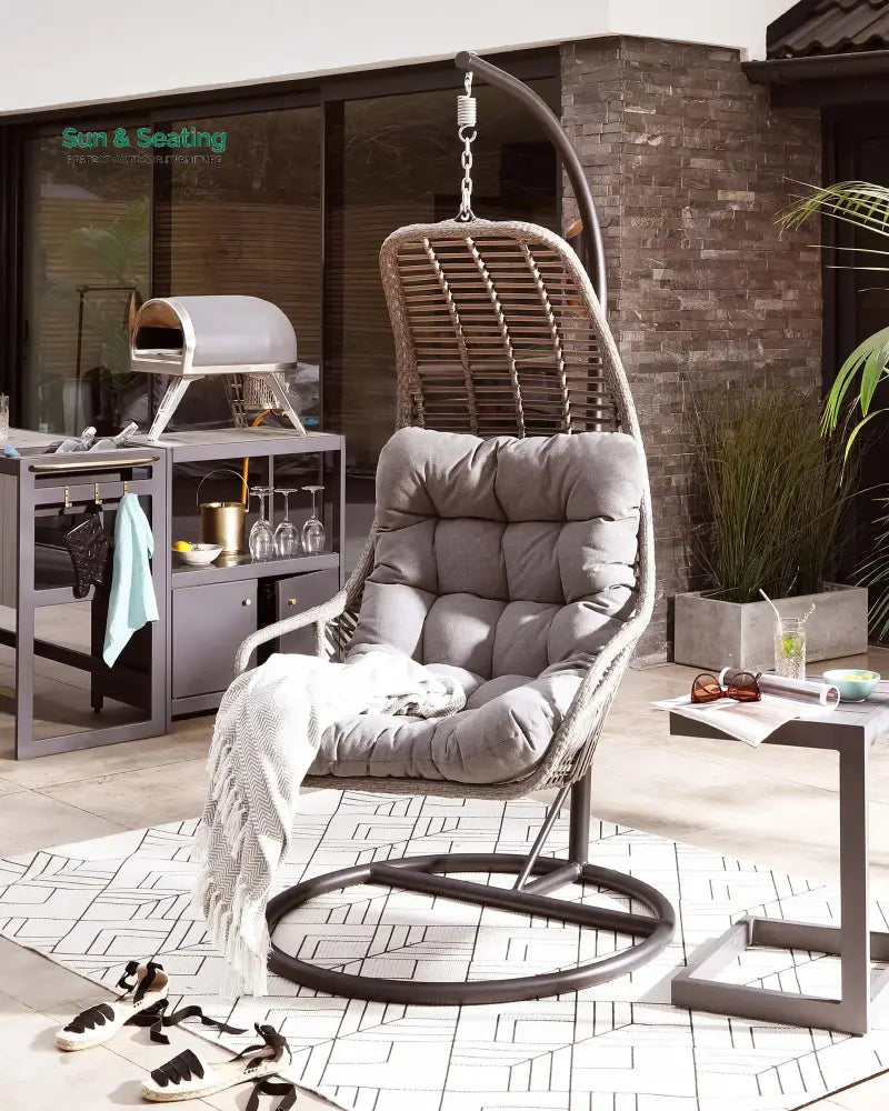 Edmondo Single Seater Hanging Swing With Stand For Balcony , Garden Sw ...